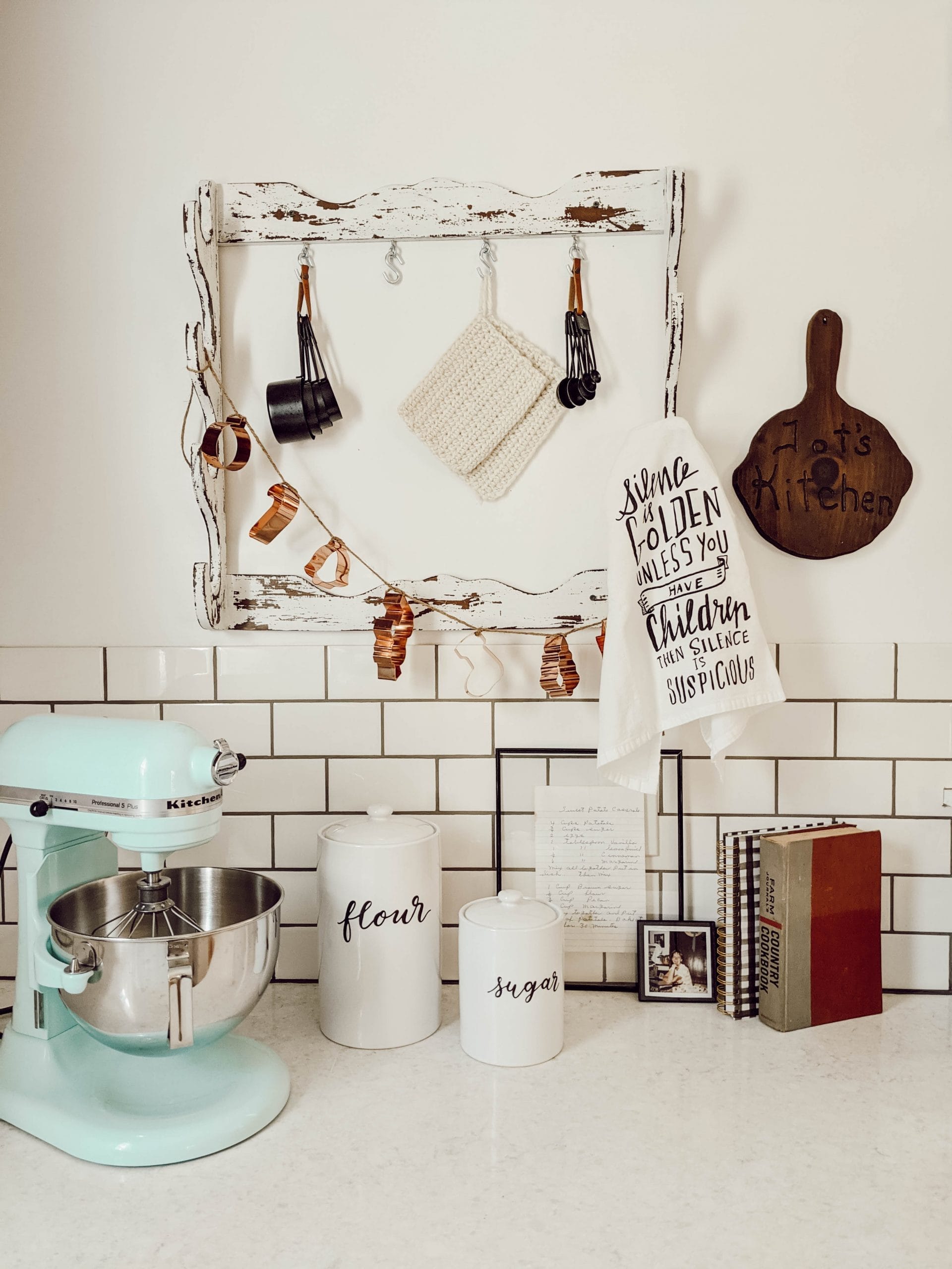 DIY Kitchen Storage - White and Woodgrain