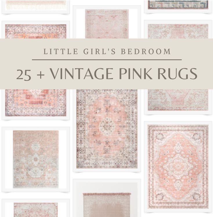 25+ Vintage Pink Rugs for a Little Girl's Bedroom - White and Woodgrain