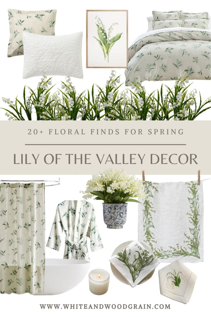 Lily of the Valley Decor Finds for Spring - White and Woodgrain